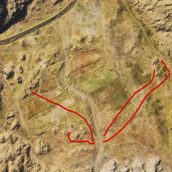 Steppe map in World of Tanks: positions for LT, ST, TT, tank destroyers