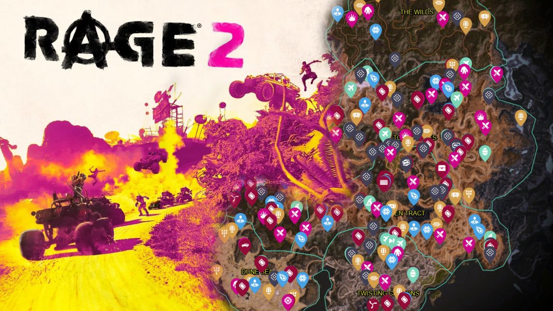 Интерактивная карта Rage 2: все секреты, оружие и точки интереса