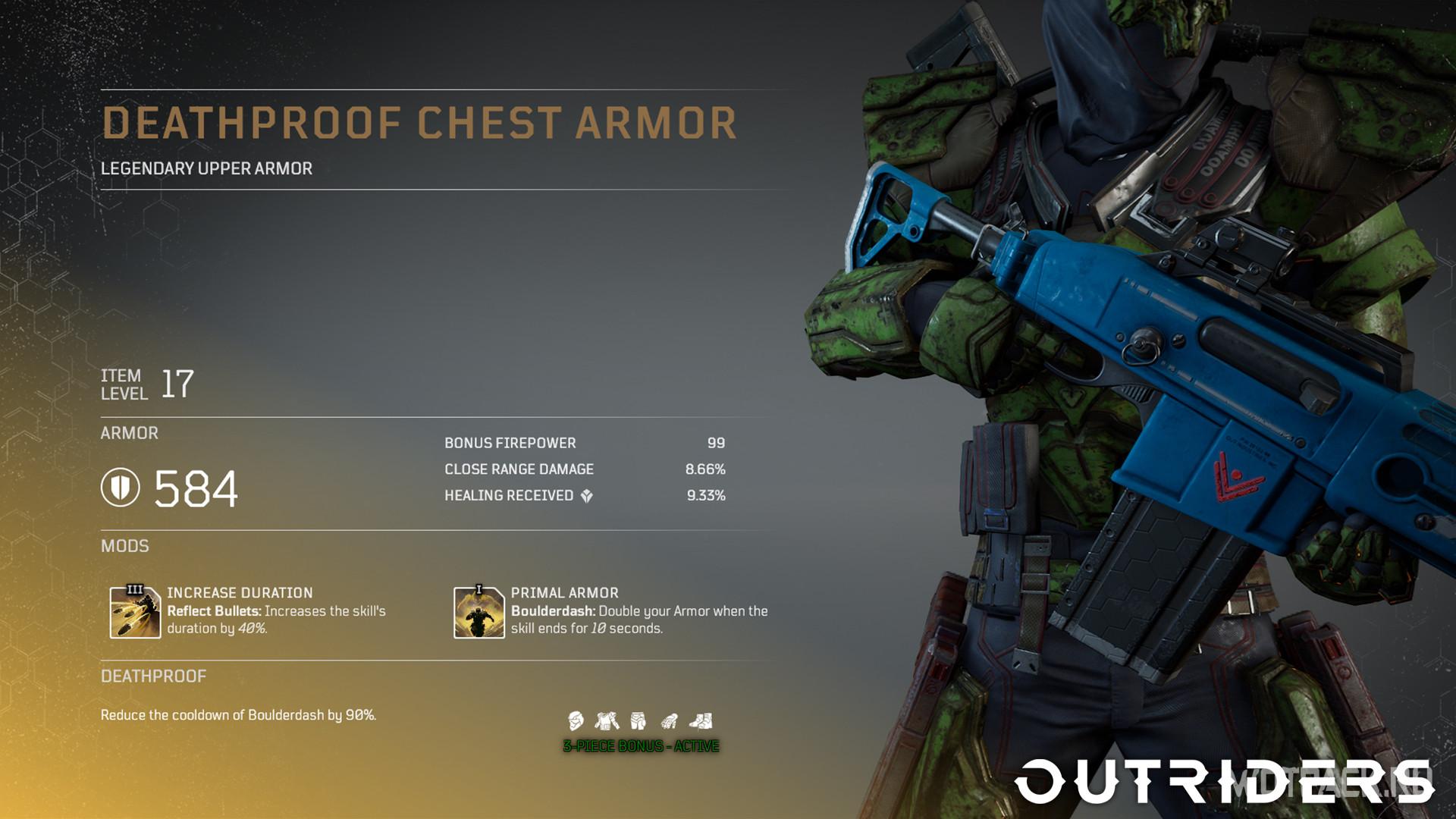 Legendary armor in Outriders | All sets (set and stats bonus)