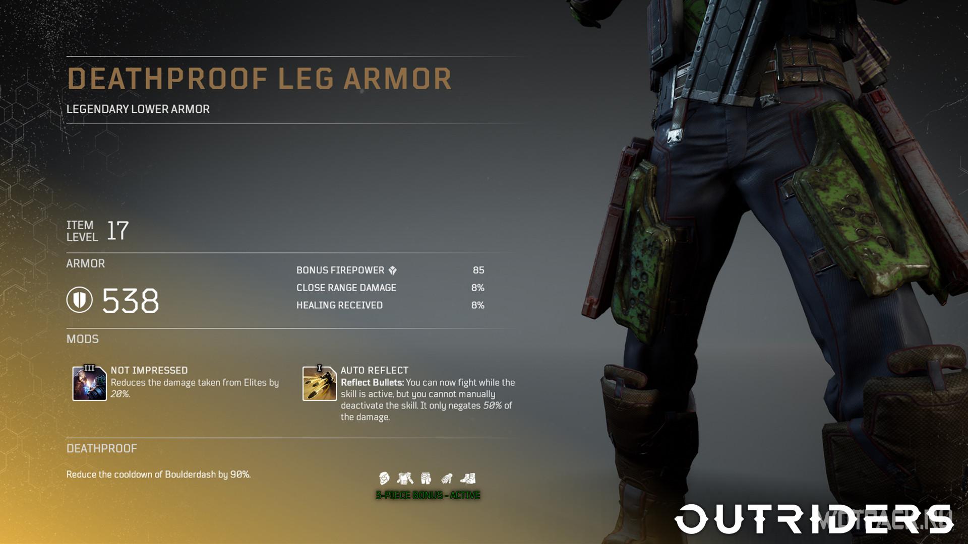 Legendary armor in Outriders | All sets (set and stats bonus)