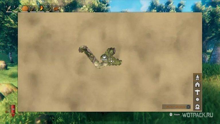 Interactive map of Valheim: tags, pings, best seeds