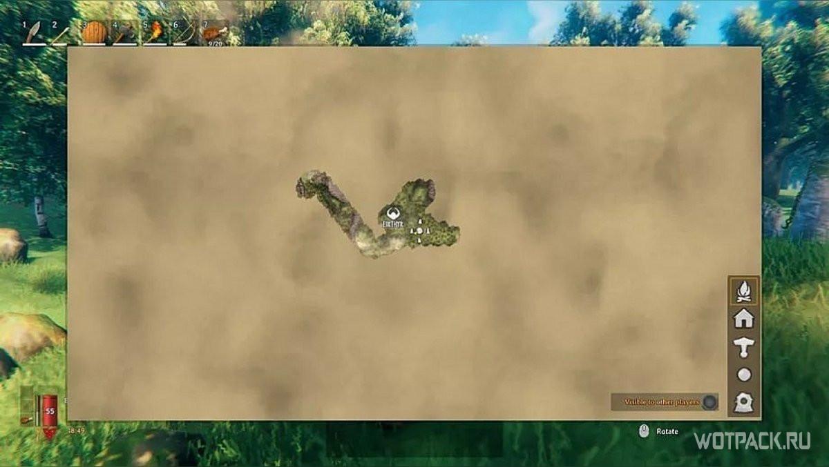 Interactive map of Valheim: tags, pings, best seeds