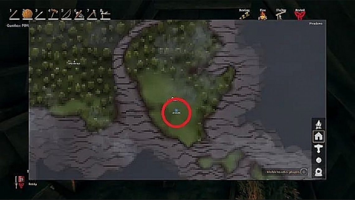 Interactive map of Valheim: tags, pings, best seeds