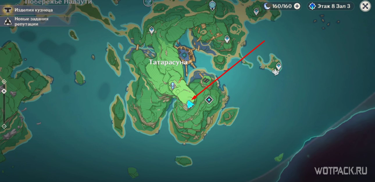 Головоломка с релейными камнями в южной части Татарасуны в Genshin Impact