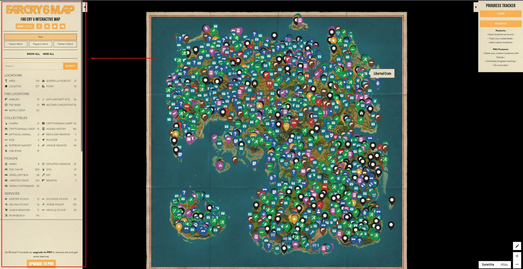 Interactive world map of Far Cry 6: weapons, caches, keys, cryptograms ...