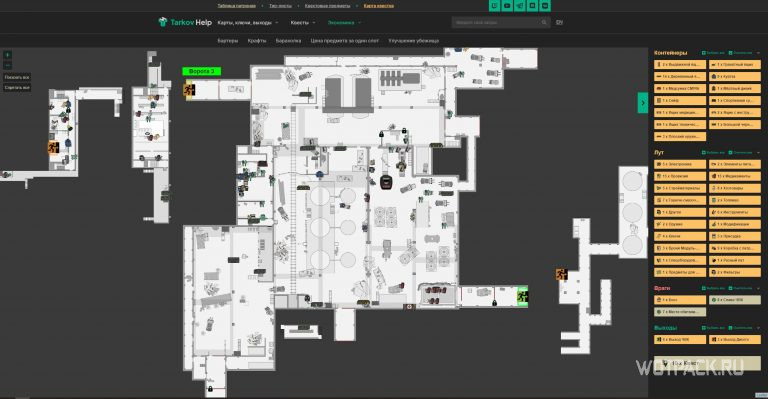 Escape from Tarkov: map of all locations - exits, keys, bosses ...