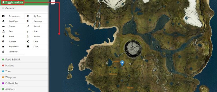 The Forest: interactive map of the island - caves and objects [all ...