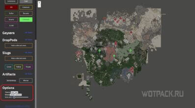 Satisfactory: interactive map of the world - resources, disks, geysers ...