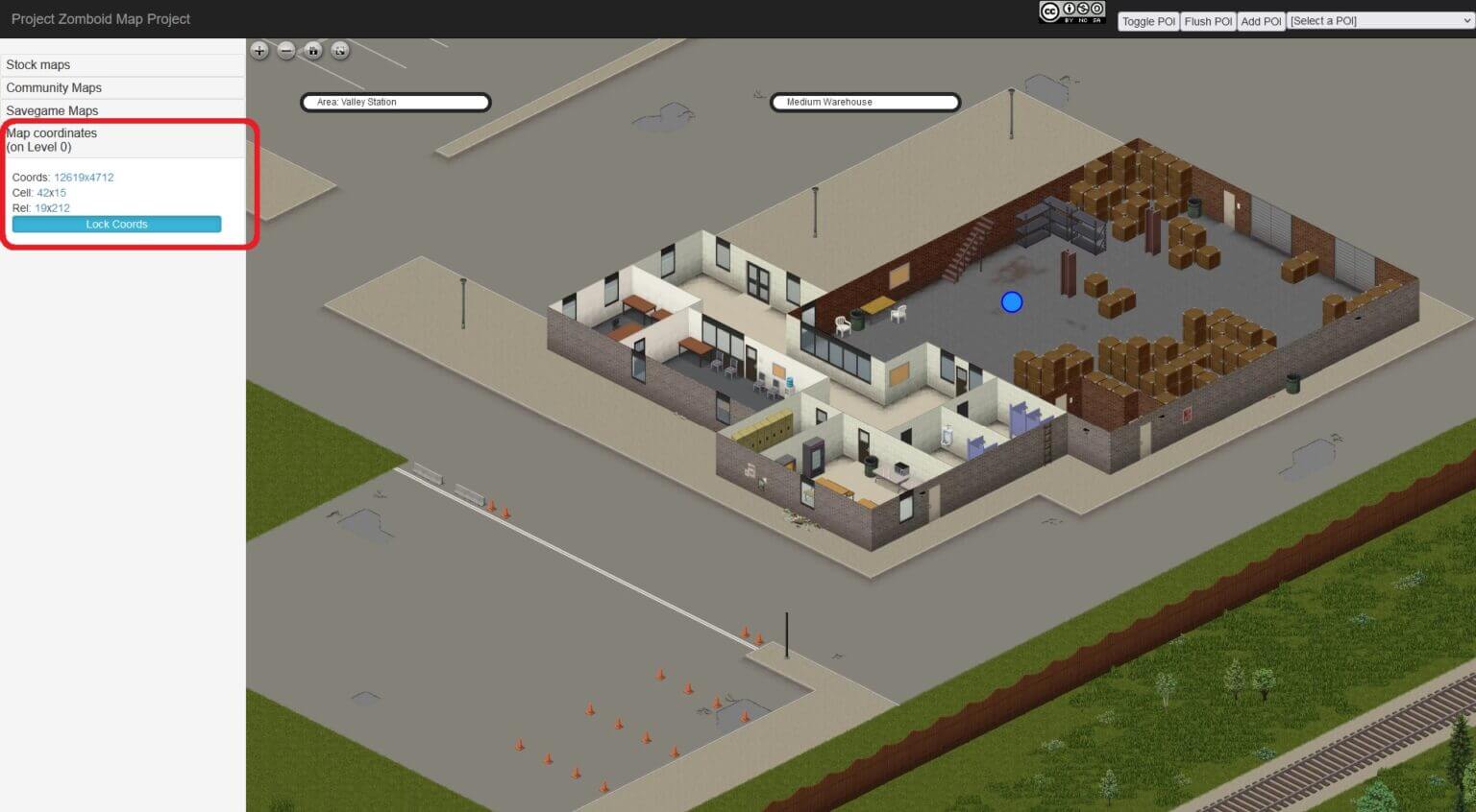 Project Zomboid: interactive map of the world [all cities and bases]