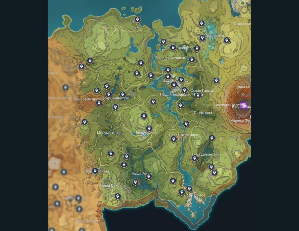 All Sumeru teleporters in Genshin Impact: how to find and open