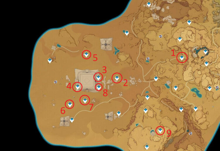 All teleports in the desert in Genshin Impact: how to find and open [guide]