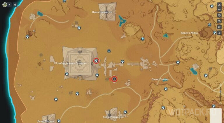 Primordial obelisks in Genshin Impact: where to find in the Sumeru Desert