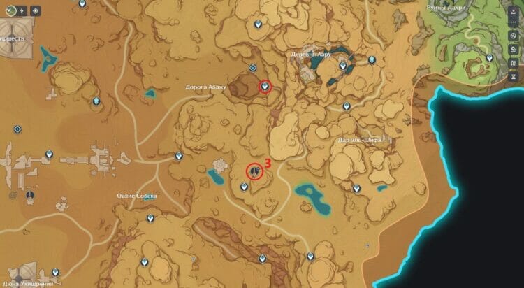 Primordial obelisks in Genshin Impact: where to find in the Sumeru Desert