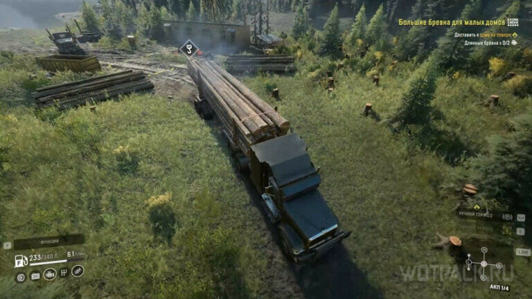 Transportation of long and medium logs in SnowRunner: all methods