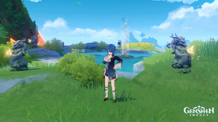 Find the fragment near the stone statues in Genshin Impact