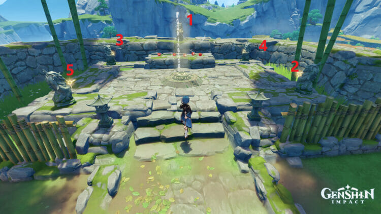 Find the fragment near the stone statues in Genshin Impact