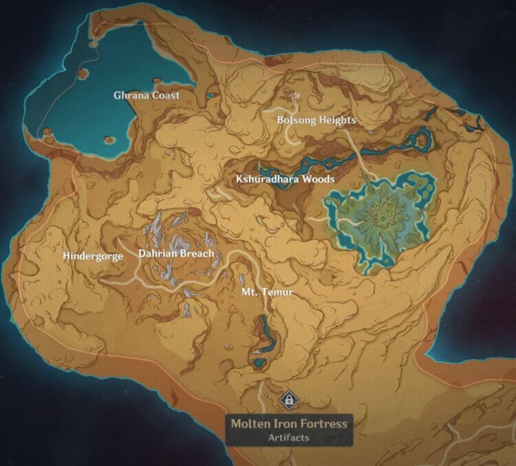 Revelado nuevo mapa Sumeru en Genshin Impact 3.6