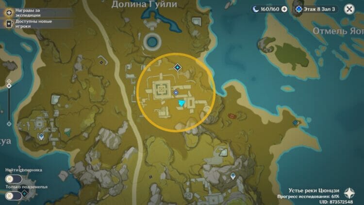 Find the stone tablets in the Ruins of the Guili Assembly in Genshin Impact