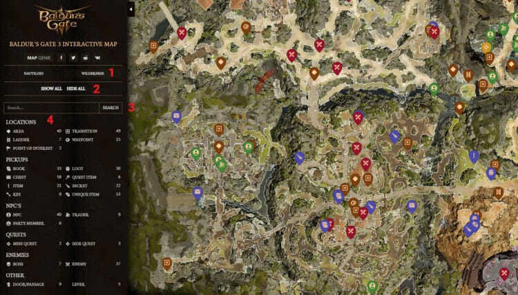 Baldurs Gate 3: World Map [Interactive] - All Symbols