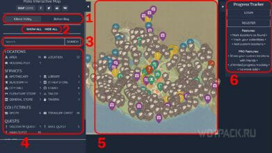 Interactive map of Palia: all symbols in Russian