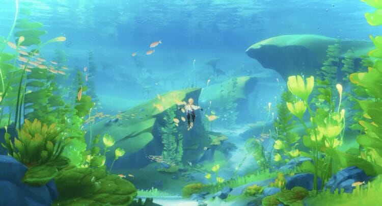 Diving in Genshin Impact: how to swim underwater in Fontaine
