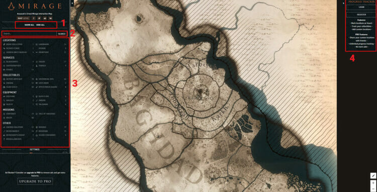 Interactive map of Assassin's Creed Mirage: all symbols
