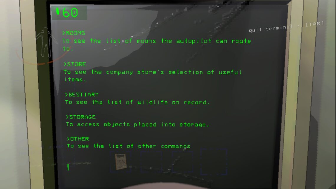 Terminal in Lethal Company: all commands