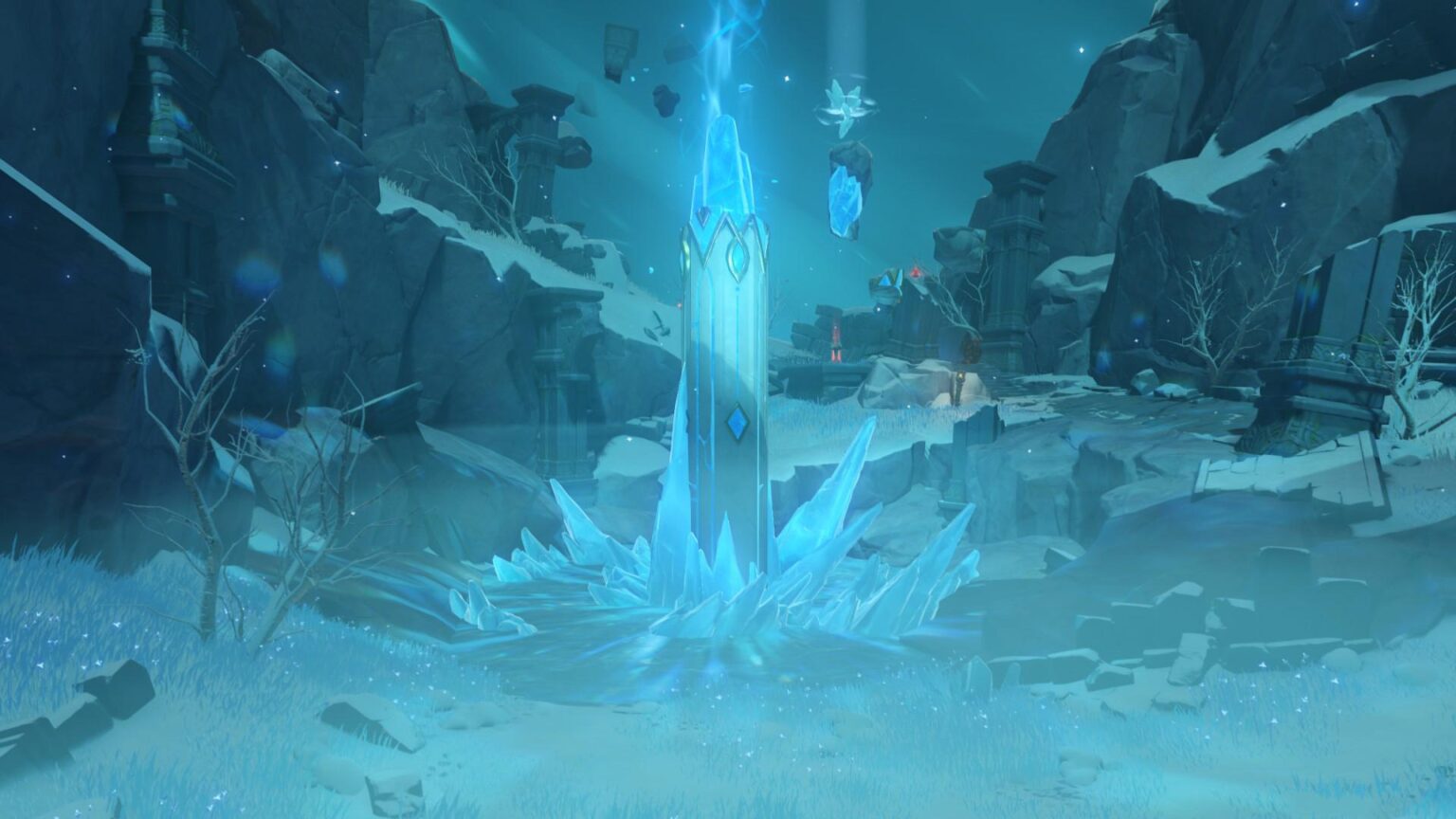 In the mountains in Genshin Impact: how to melt all the frozen fragments