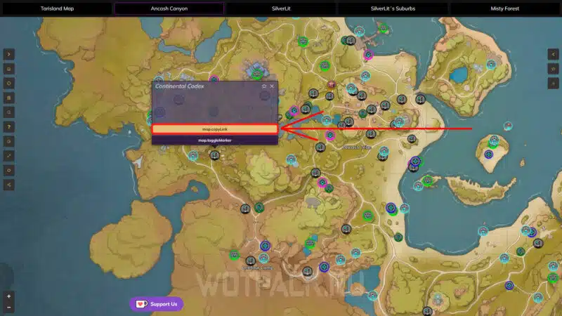 Интерактивная карта Tarisland: сундуки, страницы и все отметки