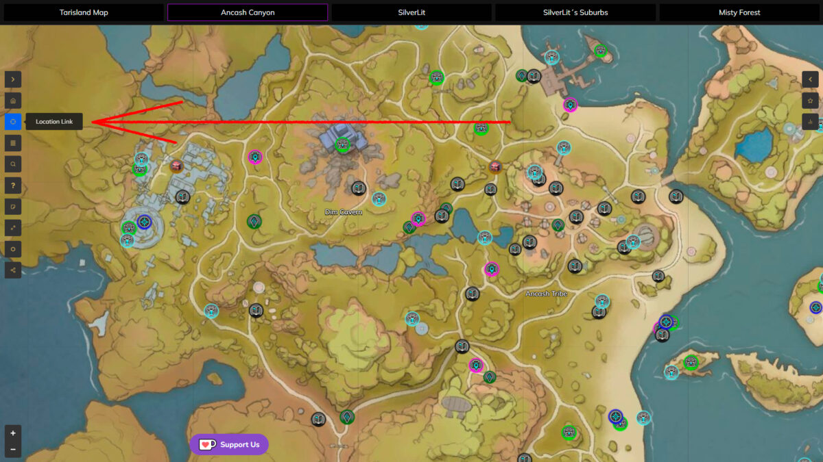 Интерактивная карта Tarisland: сундуки, страницы и все отметки